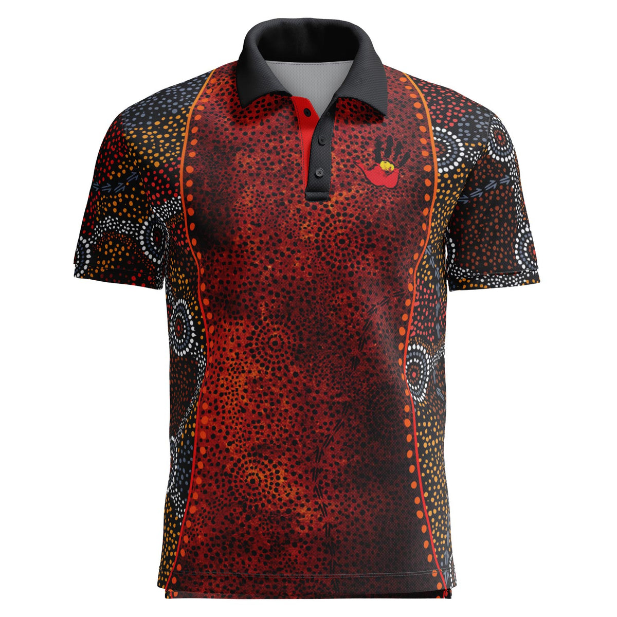 Dreamtime polo | Authentic Aboriginal Artwork – Life Apparel Co