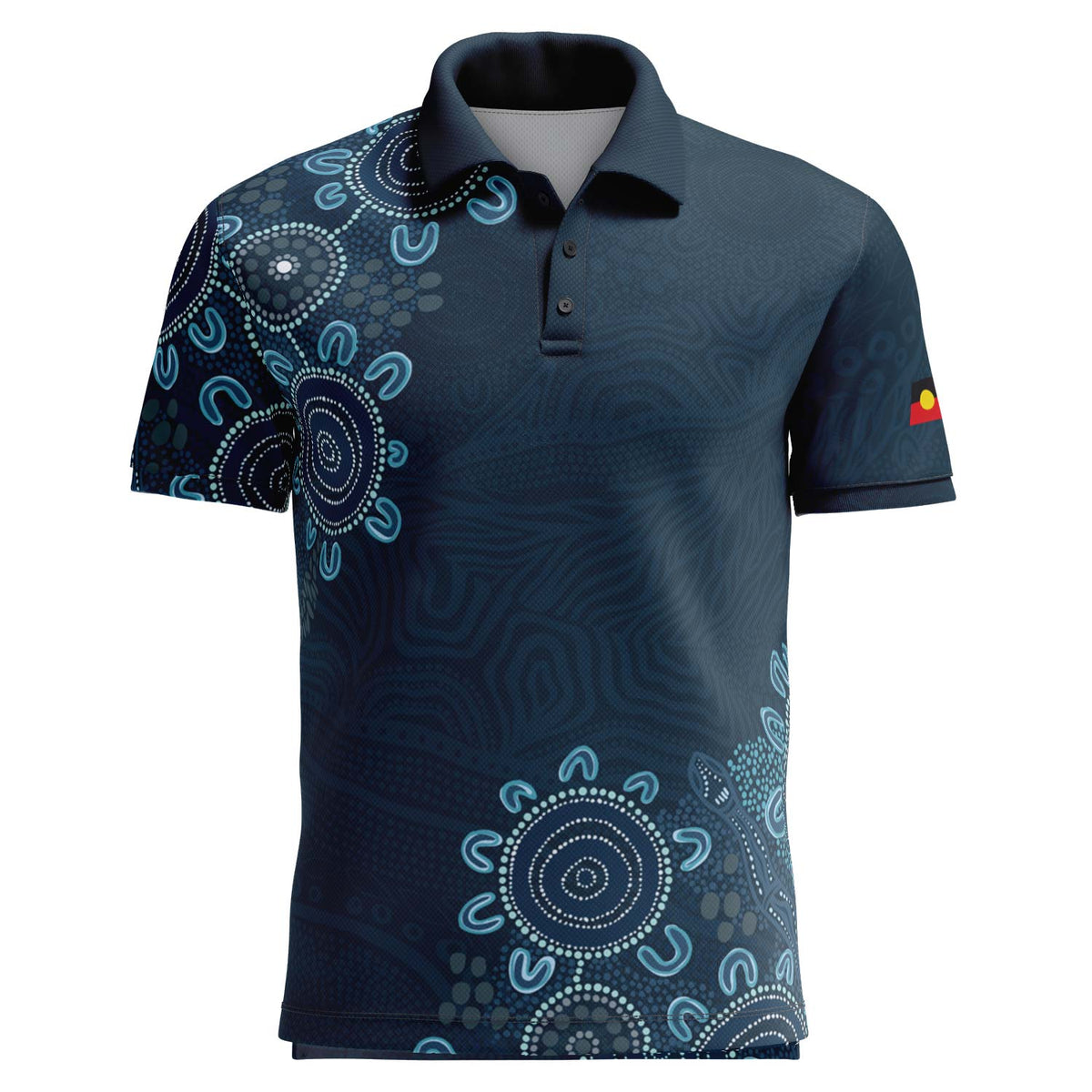 Polo, Eternal - Charcoal | Authentic Aboriginal Artwork – Life Apparel Co