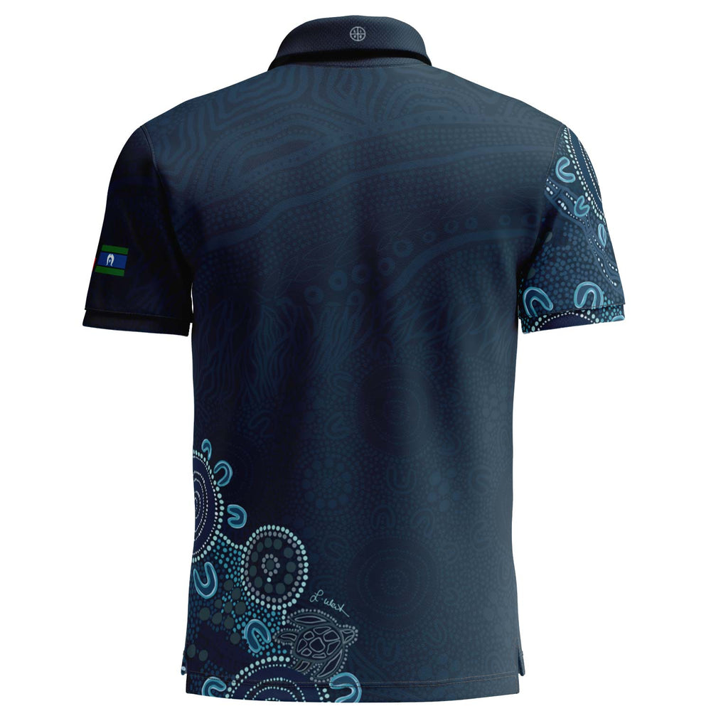 Polo, Eternal - Charcoal | Authentic Aboriginal Artwork – Life Apparel Co
